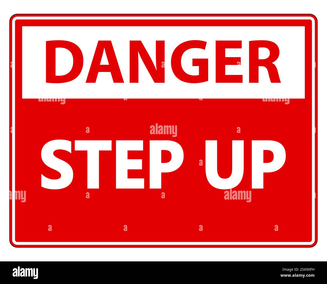 Danger Step Up Wall Sign on white background,vector illustration Stock ...