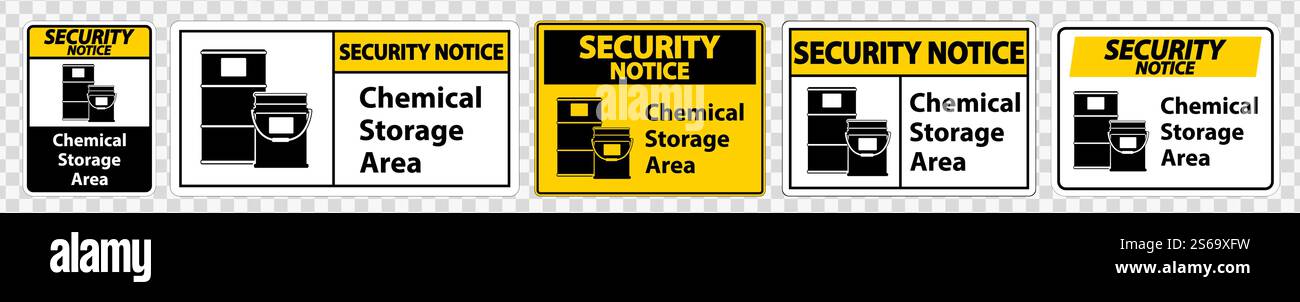Security Notice Chemical Storage Symbol Sign Isolate on transparent ...