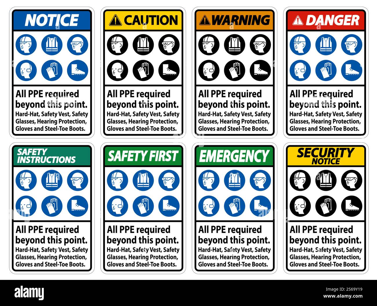 PPE Required Beyond This Point. Hard Hat, Safety Vest, Safety Glasses ...
