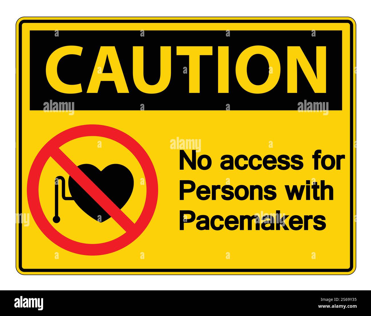 No Access For Persons With Pacemaker Symbol Sign Isolate On White ...
