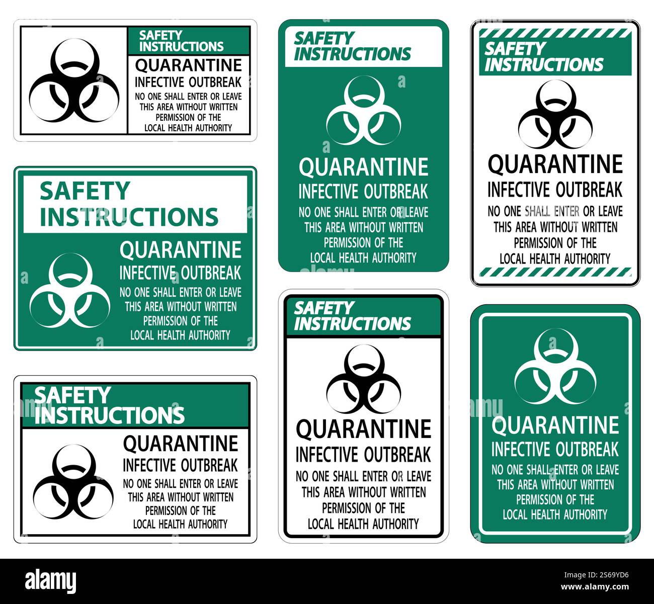 Safety Instructions Quarantine Infective Outbreak Sign Isolate on ...