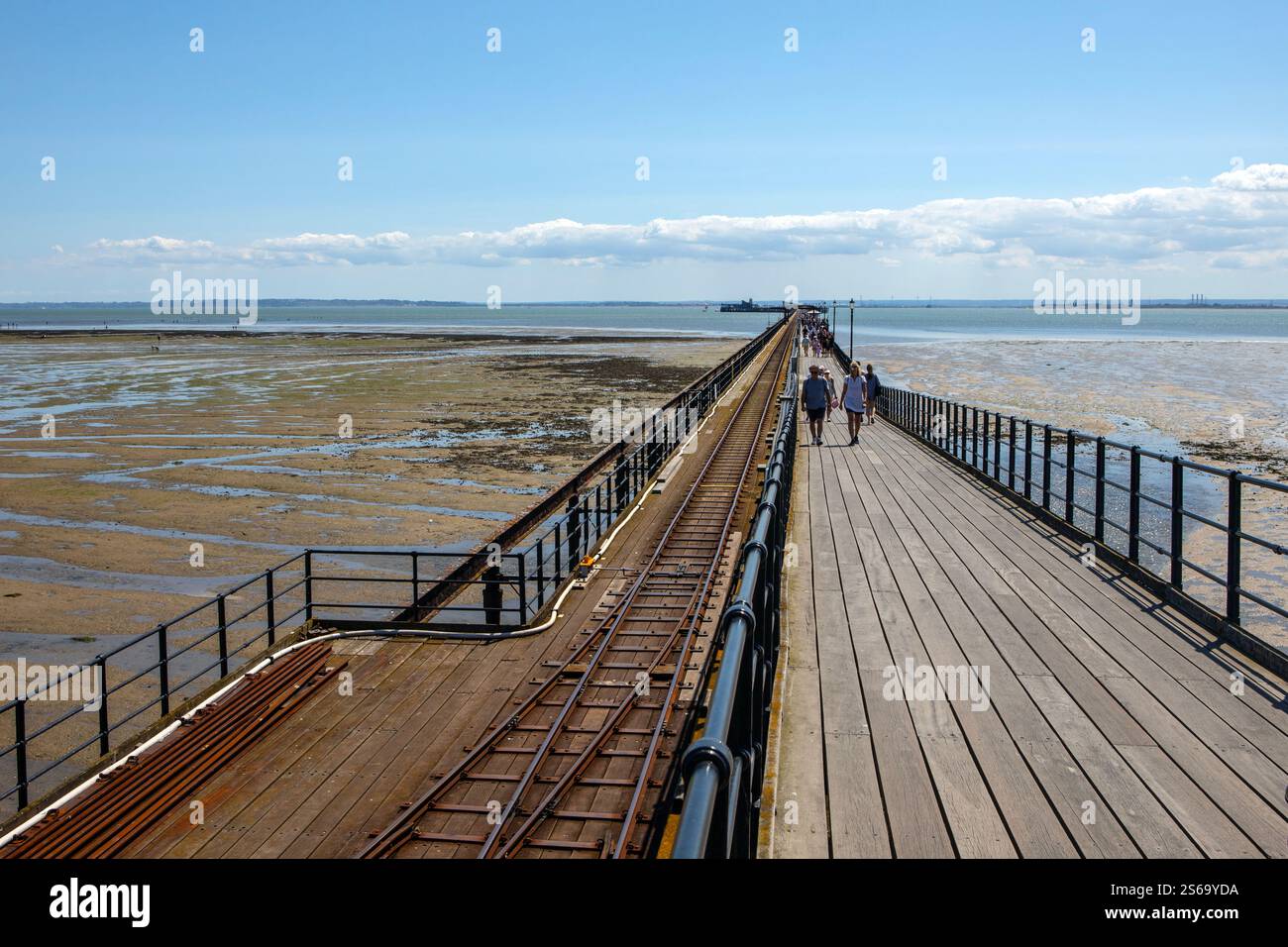 Essex, UK - July 28th 2024: View along Southend Pier in Southend-on-Sea ...