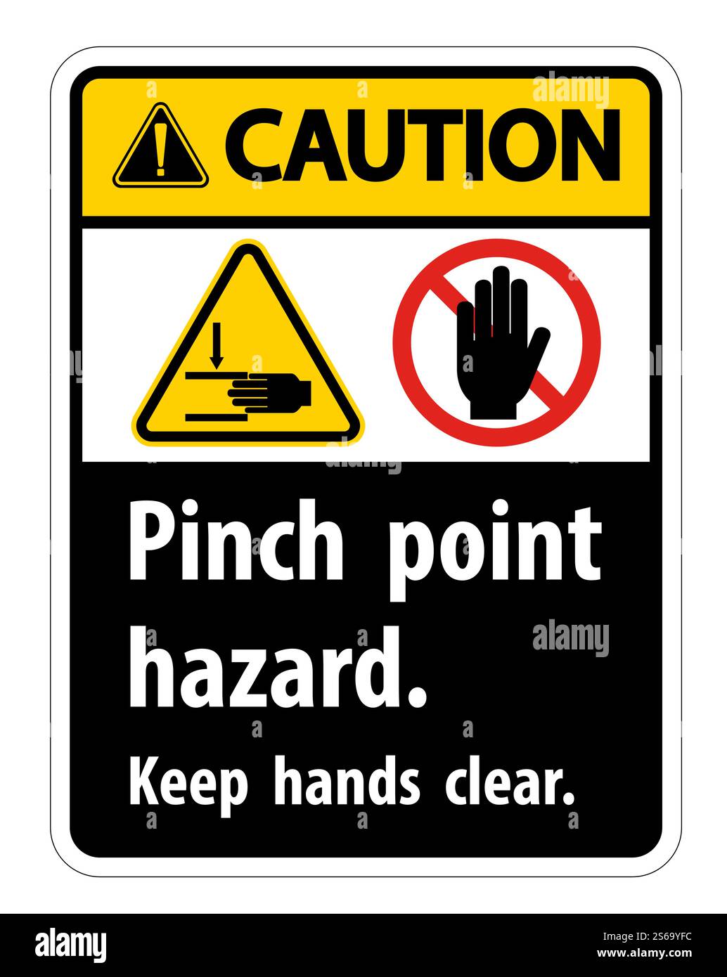Caution Pinch Point Hazard,Keep Hands Clear Symbol Sign Isolate on ...