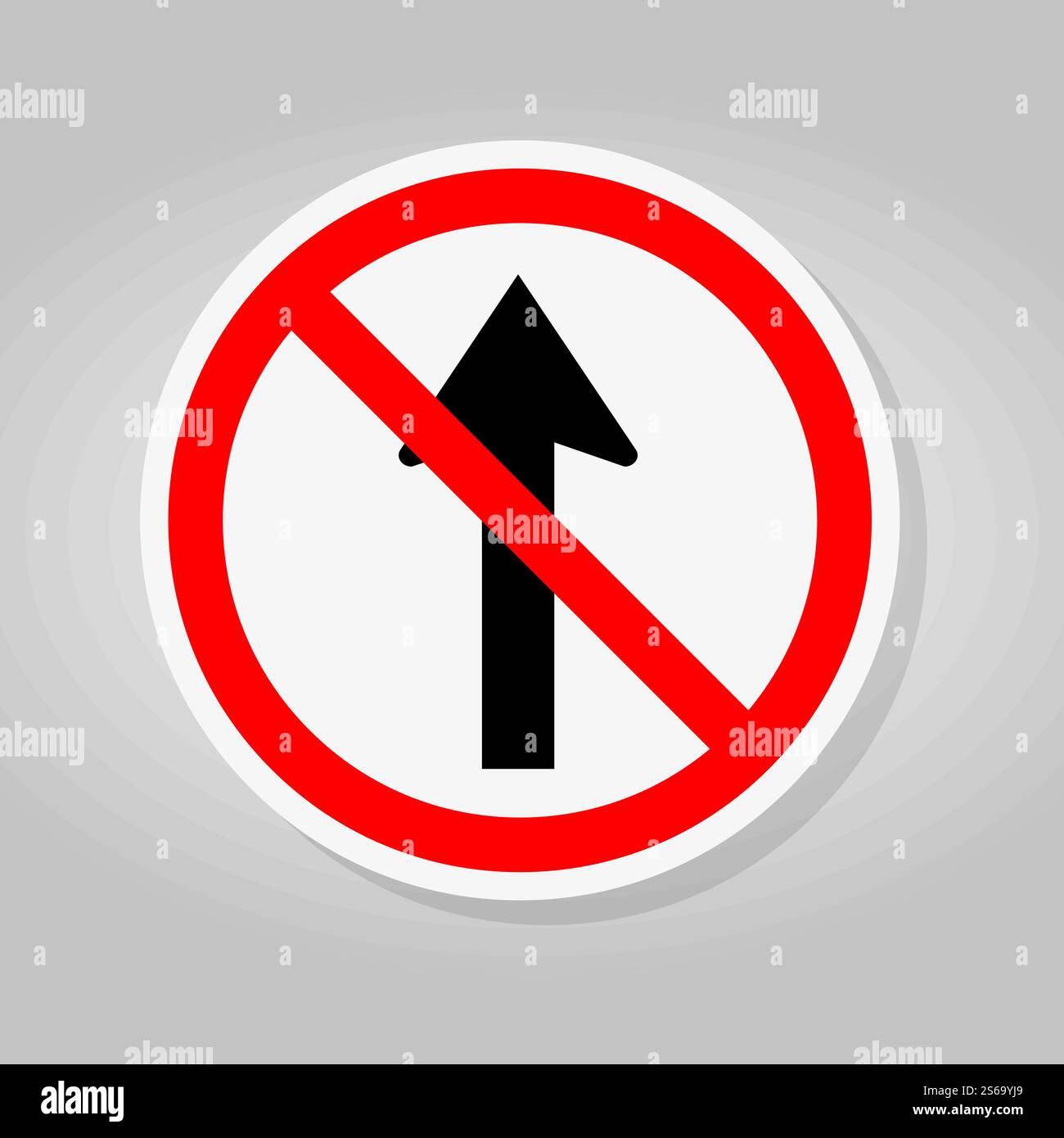 Do Not Go Straight Traffic Sign Isolate On White Background,Vector ...