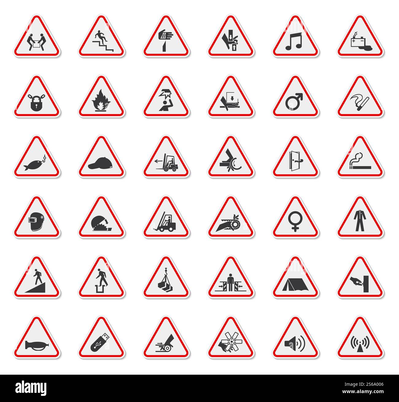 Warning Hazard Symbols labels Sign Isolate on White Background,Vector ...