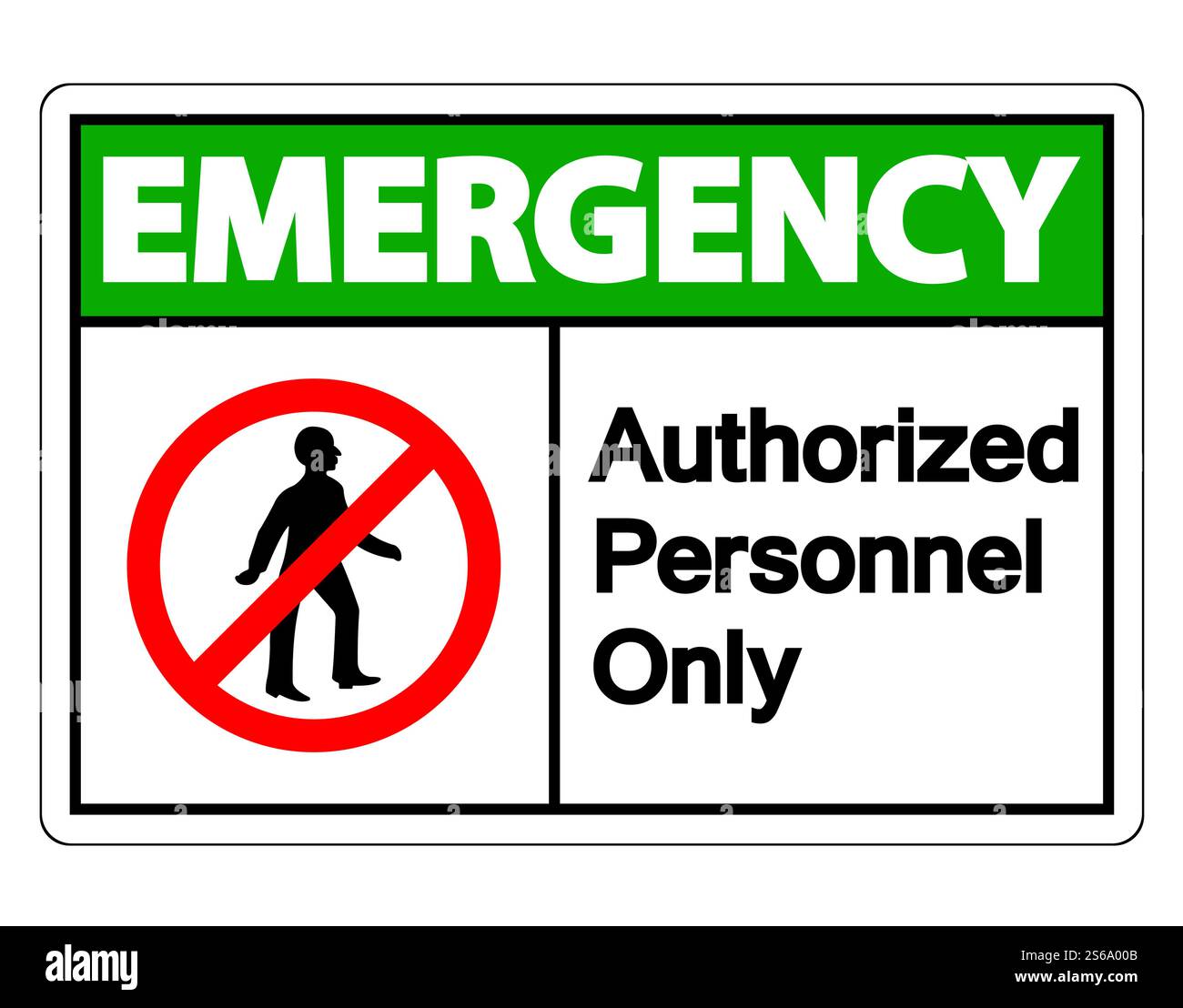 Emergency Authorized Personnel Only Symbol Sign On white Background ...