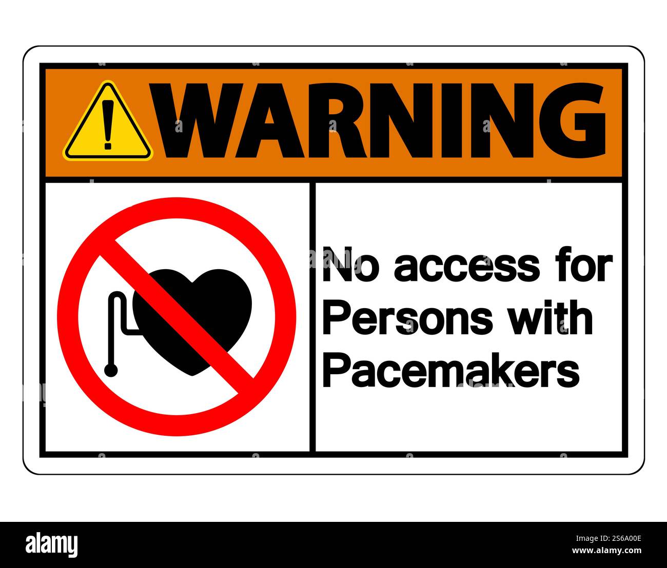 Warning No Access For Persons With Pacemaker Symbol Sign Isolate On ...