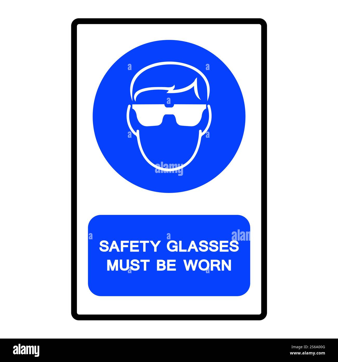 Safety Glasses Must Be Worn Symbol Sign Isolate on White Background ...