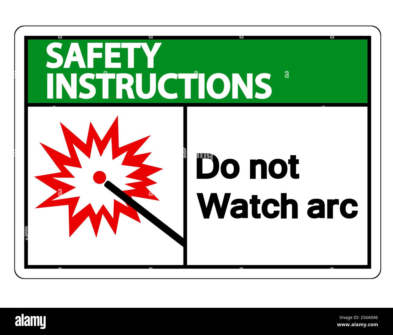 Safety instructions Do Not Watch Arc Symbol Sign Isolate On White ...