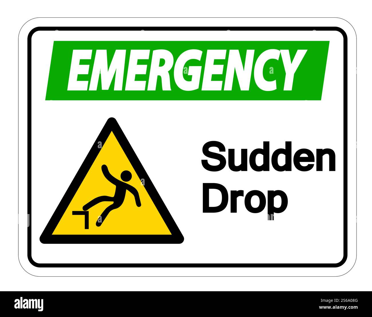 Emergency Sudden Drop Symbol Sign On White Background,Vector ...