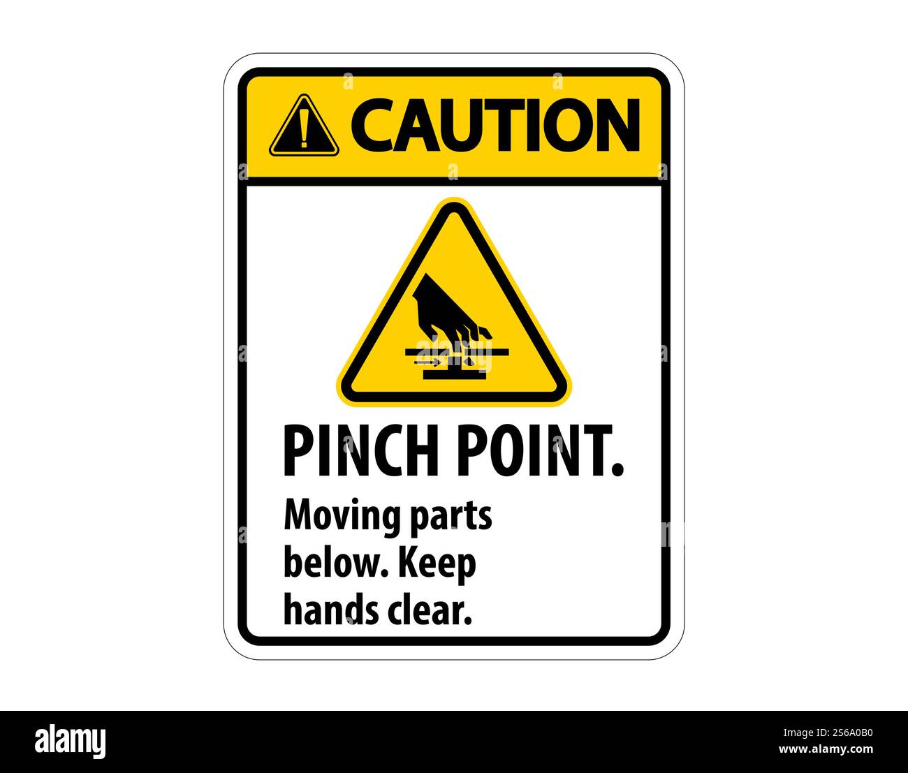 Caution Pinch Point, Moving Parts Below, Keep Hands Clear Symbol Sign ...