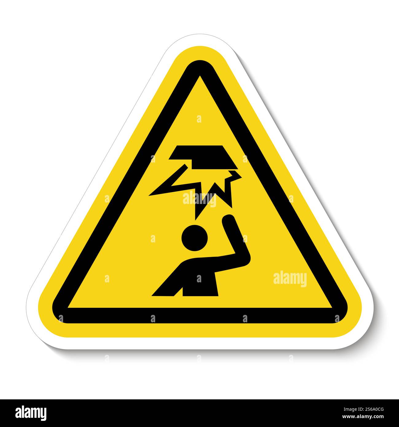 Beware Overhead Obstacles Symbol Isolate On White Background,Vector Illustration Stock Vector ...