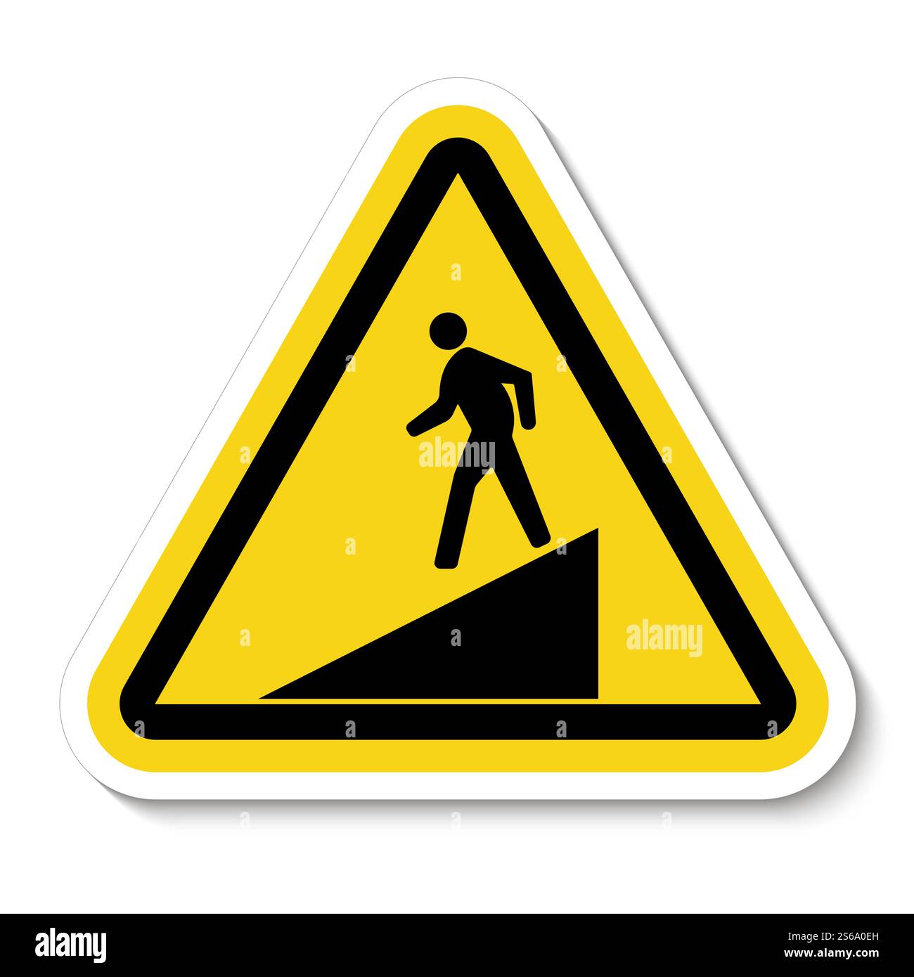 Beware Slope Symbol Sign Isolate On White Background,Vector ...