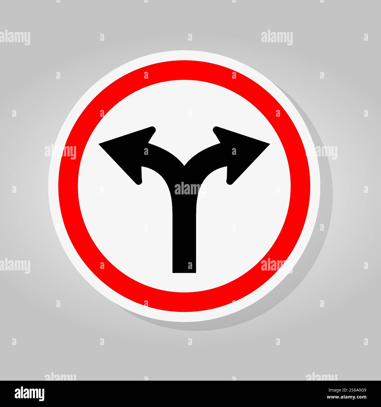 Fork In Road Traffic Sign Isolate On White Background,Vector ...
