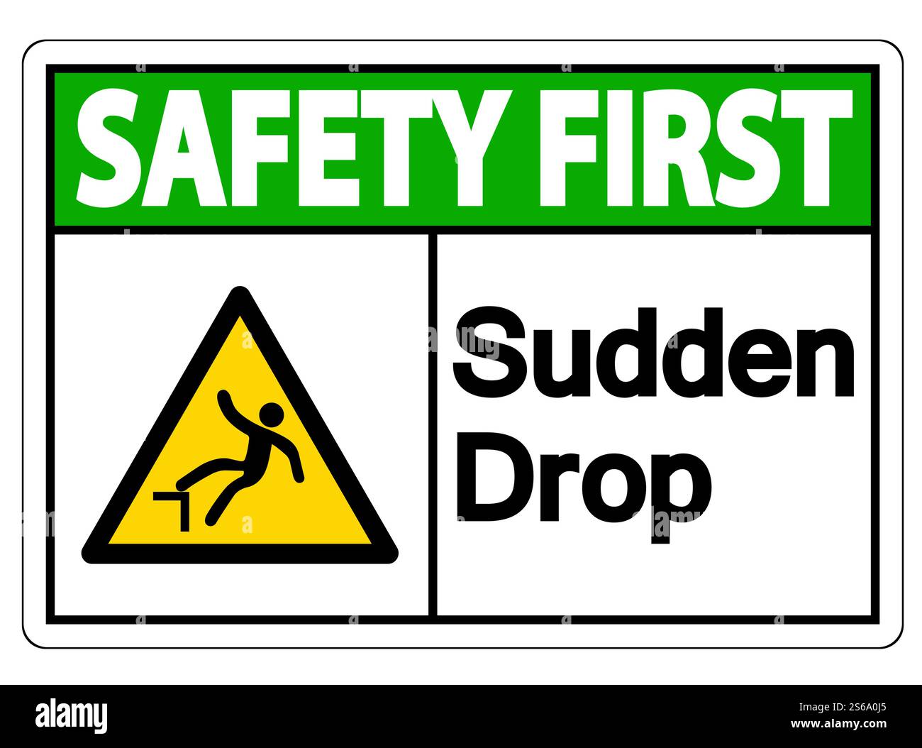 Safety first Sudden Drop Symbol Sign On White Background,Vector ...