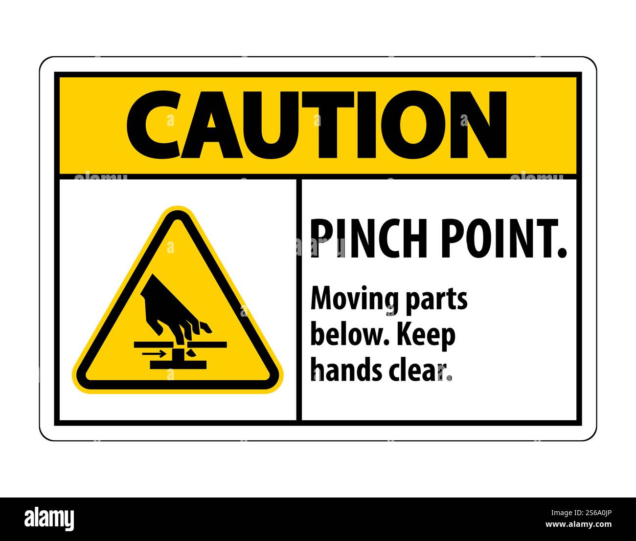 Caution Pinch Point, Moving Parts Below, Keep Hands Clear Symbol Sign ...