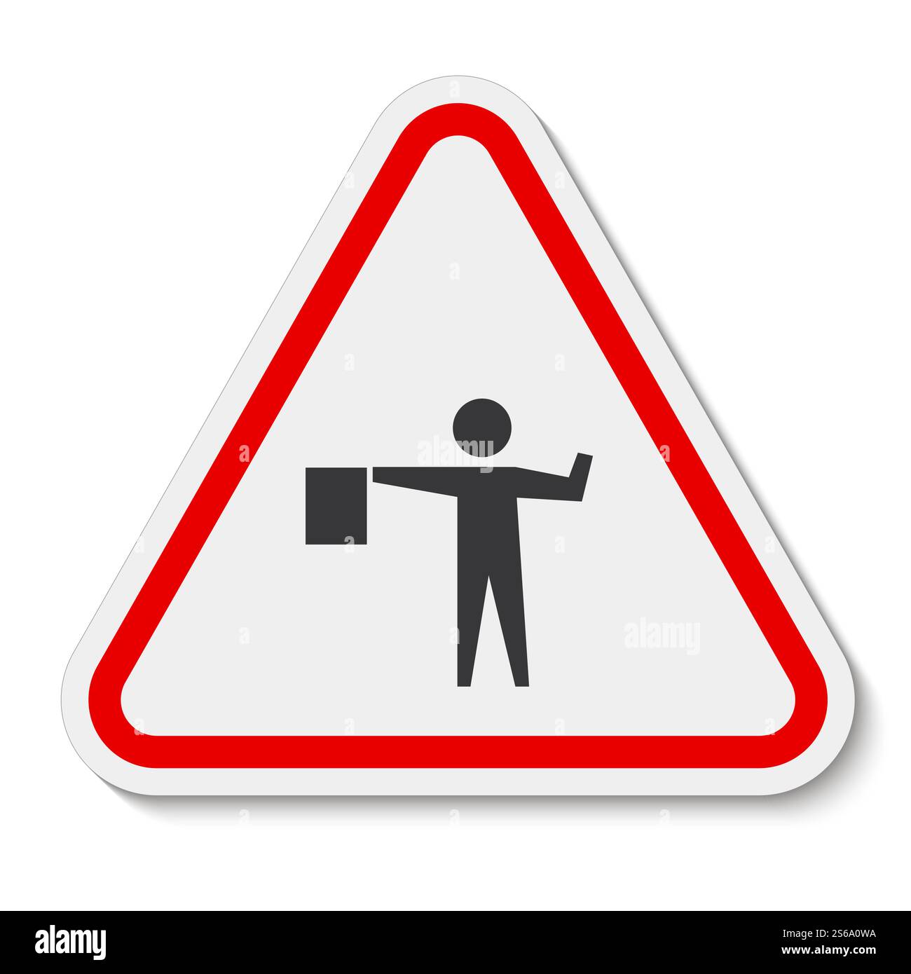 Flagger Ahead Symbol Sign Isolate on White Background,Vector ...