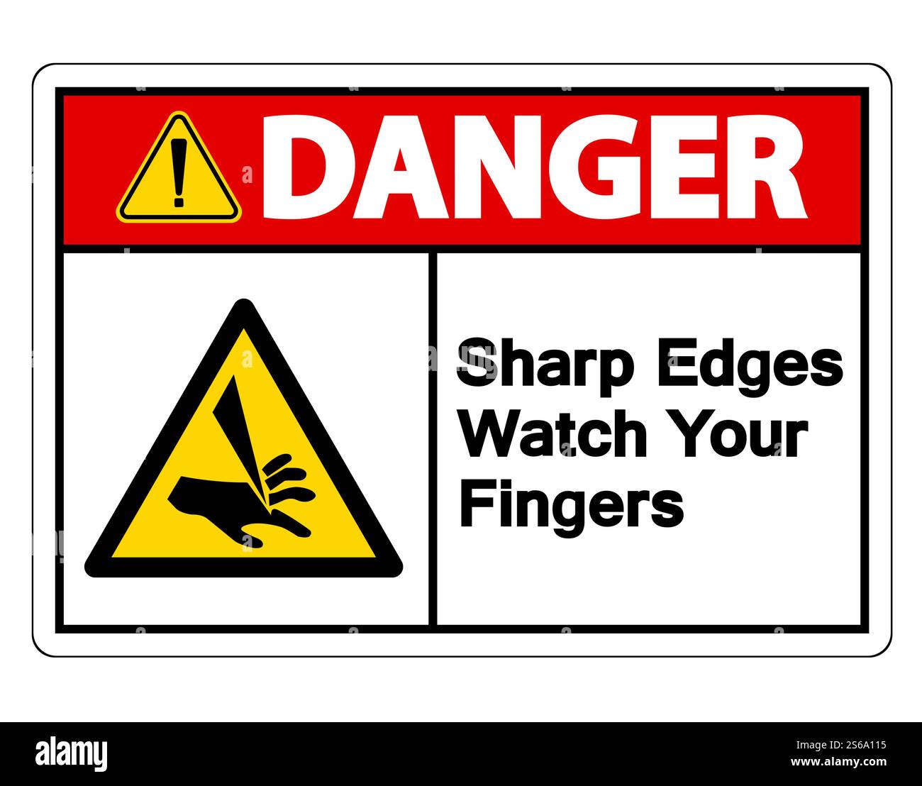 Danger Sharp Edges Watch Your Fingers Symbol Isolate On White ...