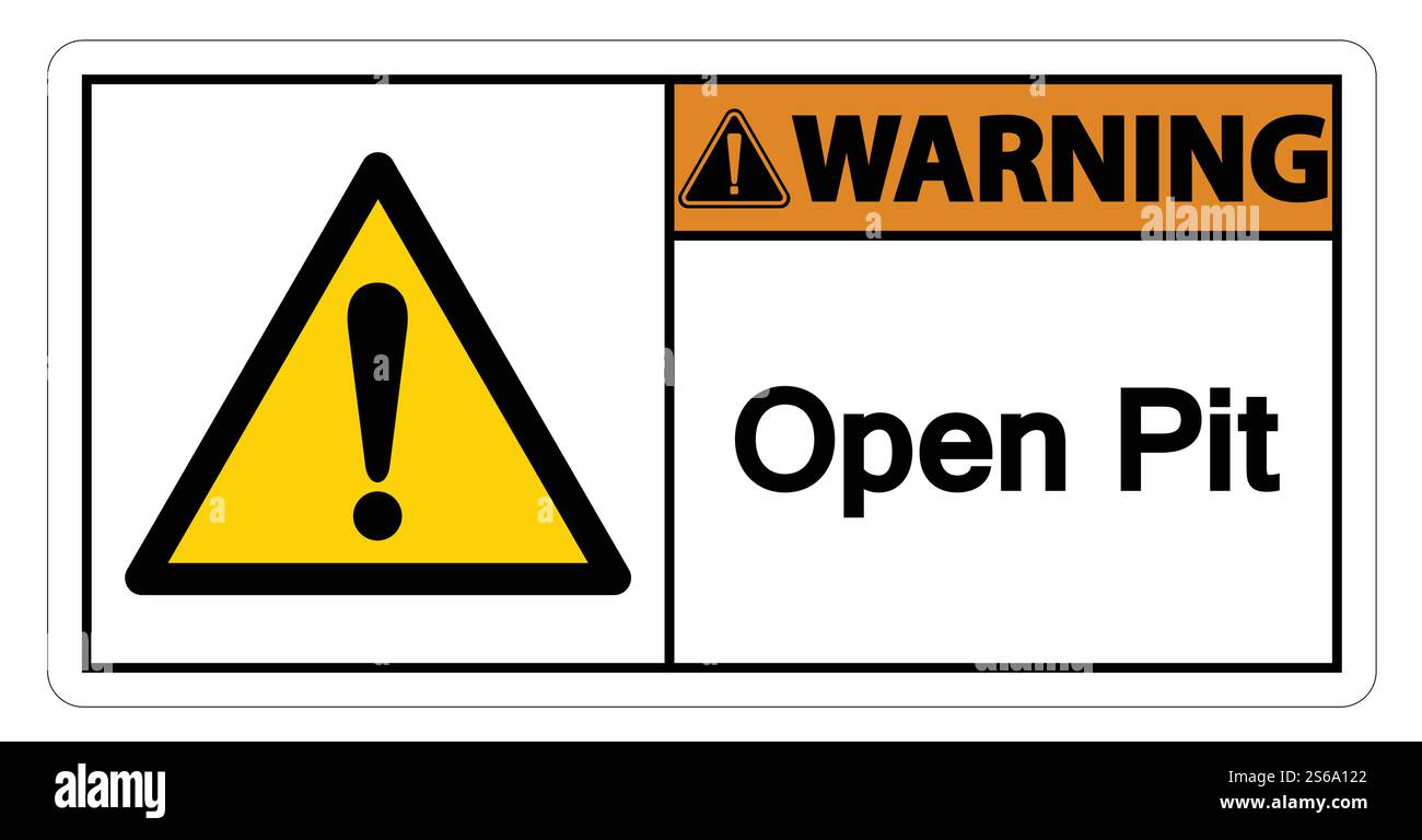 Warning Open Pit Symbol Sign Isolate On White Background,Vector ...