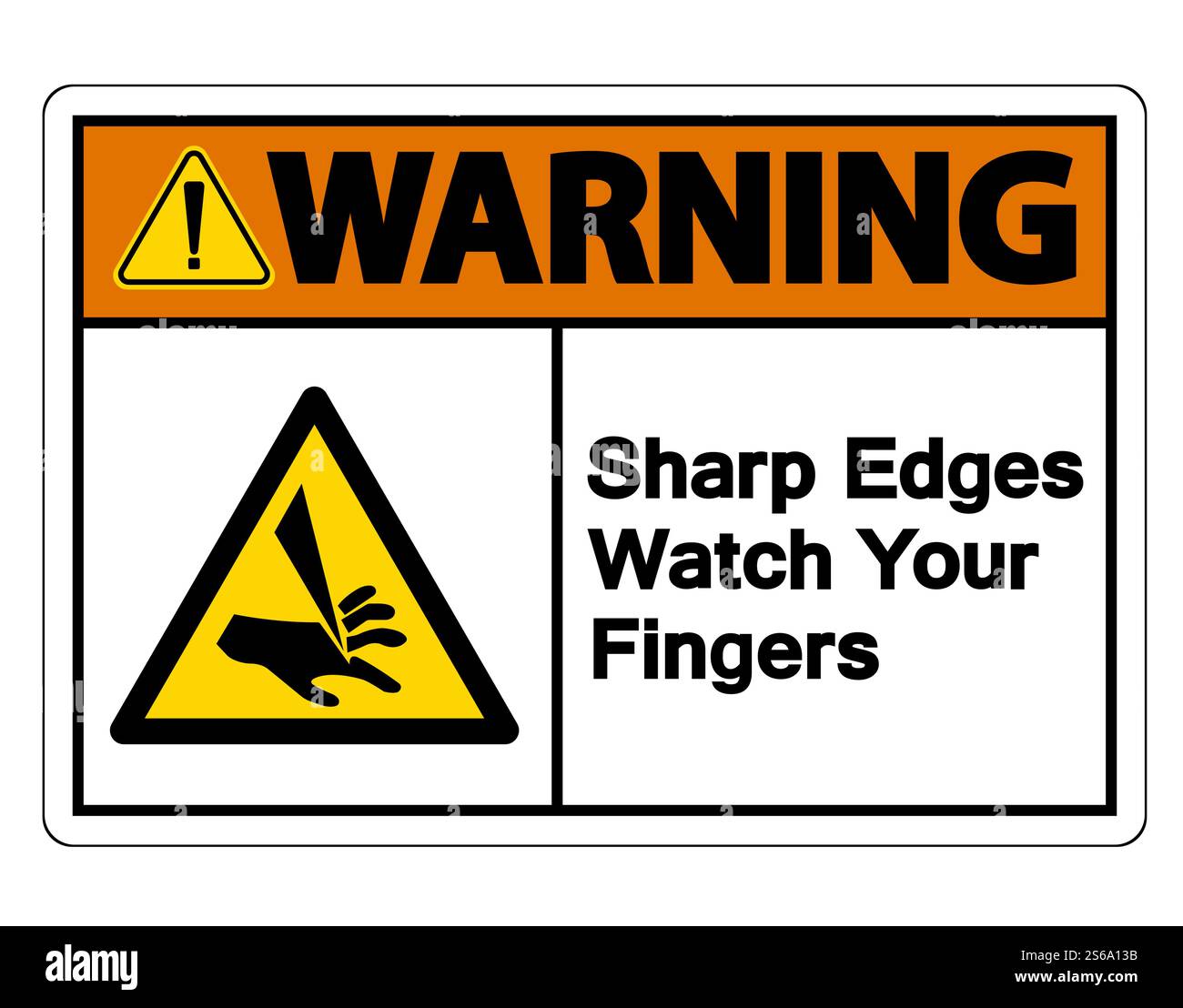 Waring Sharp Edges Watch Your Fingers Symbol Sign Isolate On White ...