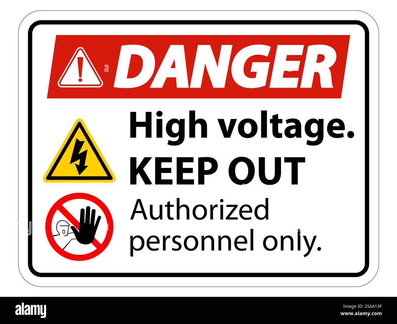 Danger High Voltage Keep Out Sign Isolate On White Background,Vector ...