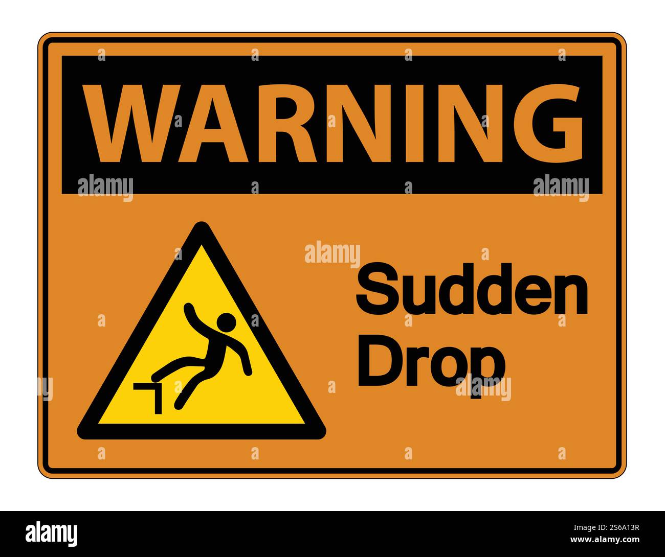 Warning Sudden Drop Symbol Sign On White Background,Vector Illustration ...