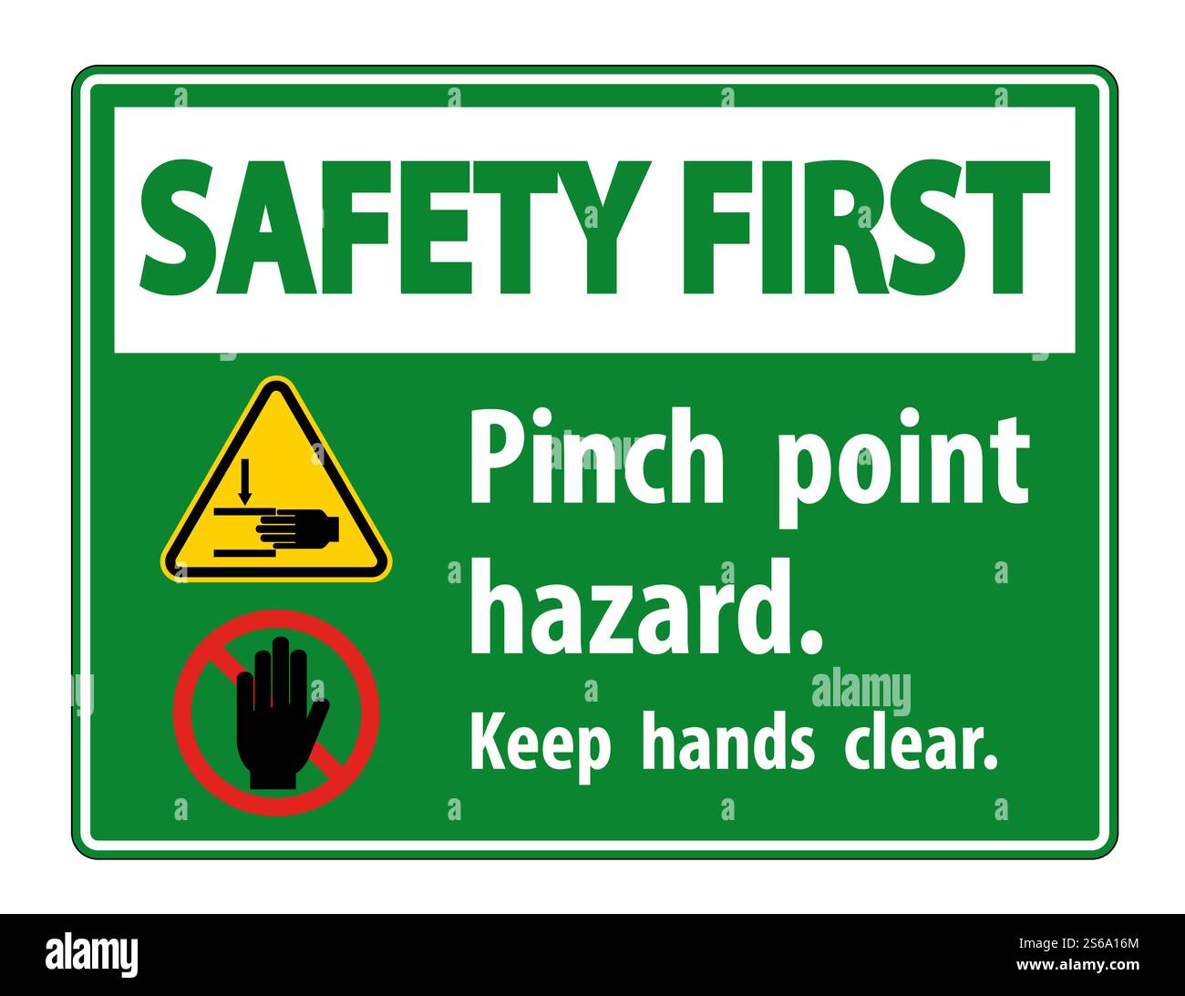 Safety First Pinch Point Hazard,Keep Hands Clear Symbol Sign Isolate on ...