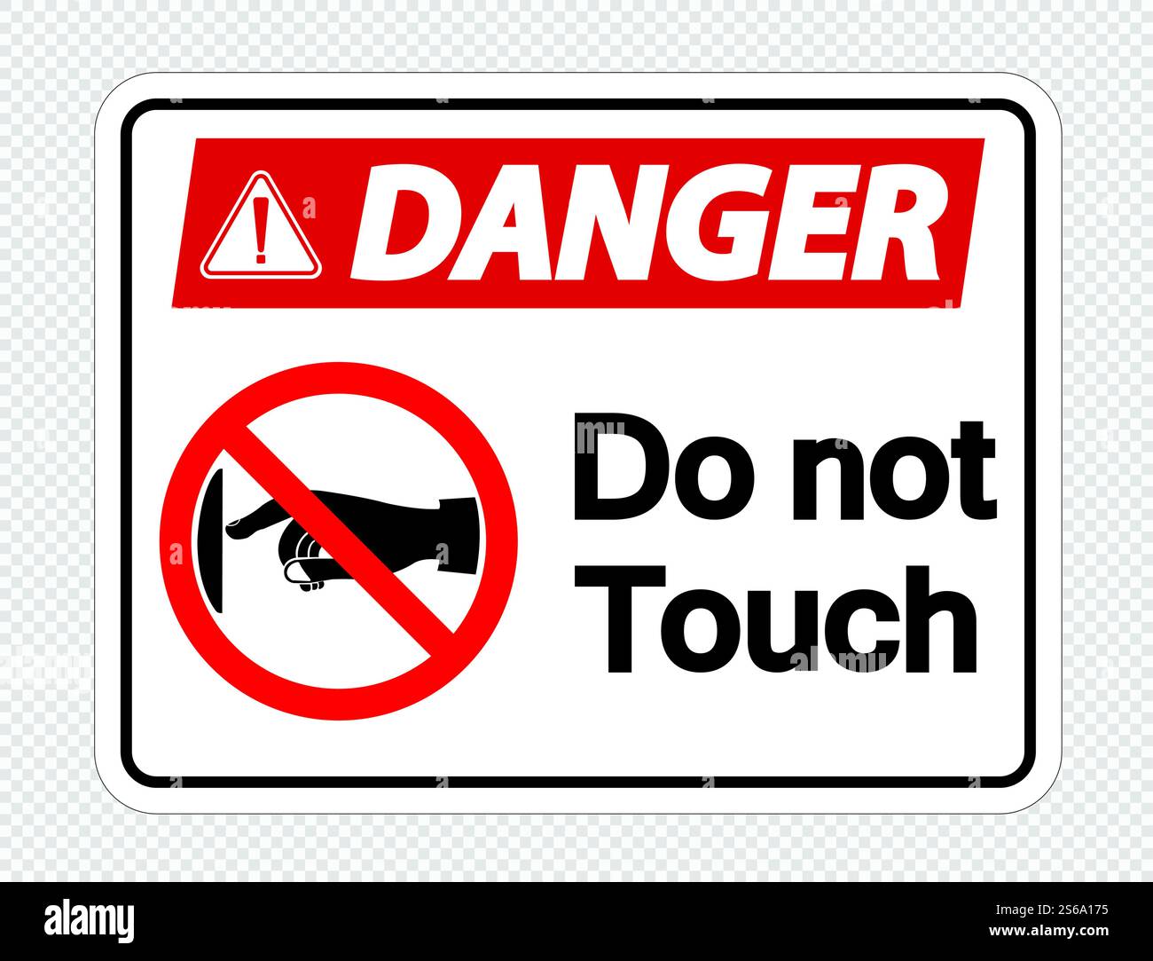 Danger do not touch sign label on transparent background,Vector ...
