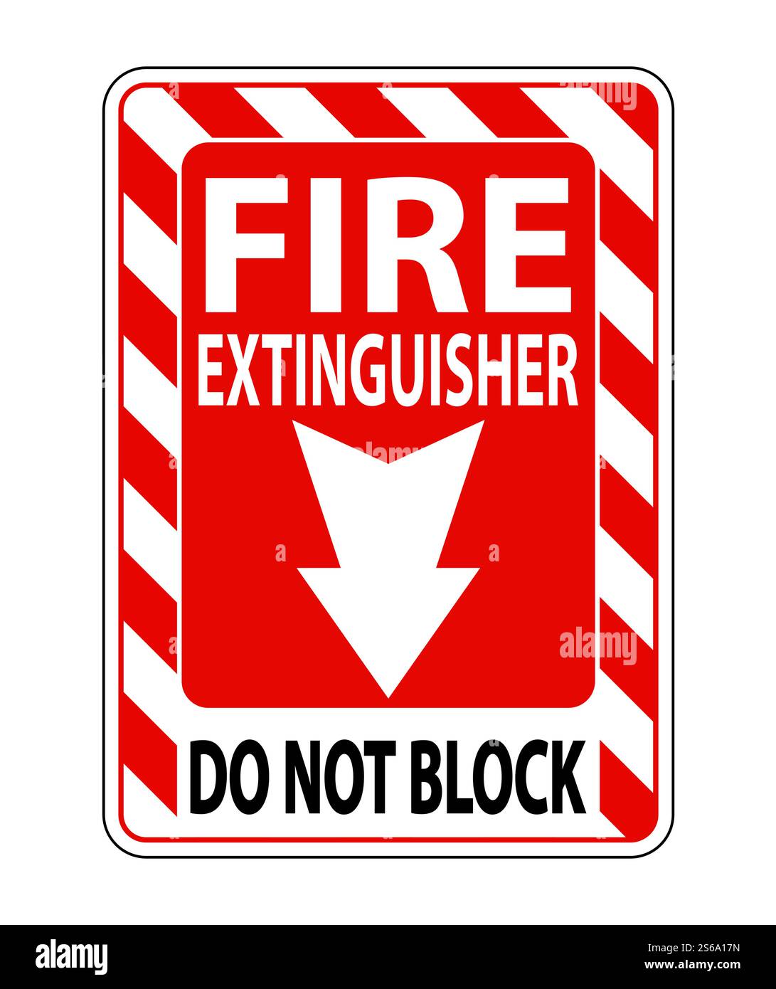 Fire Extinguisher Do Not Block sign on white background Stock Vector ...