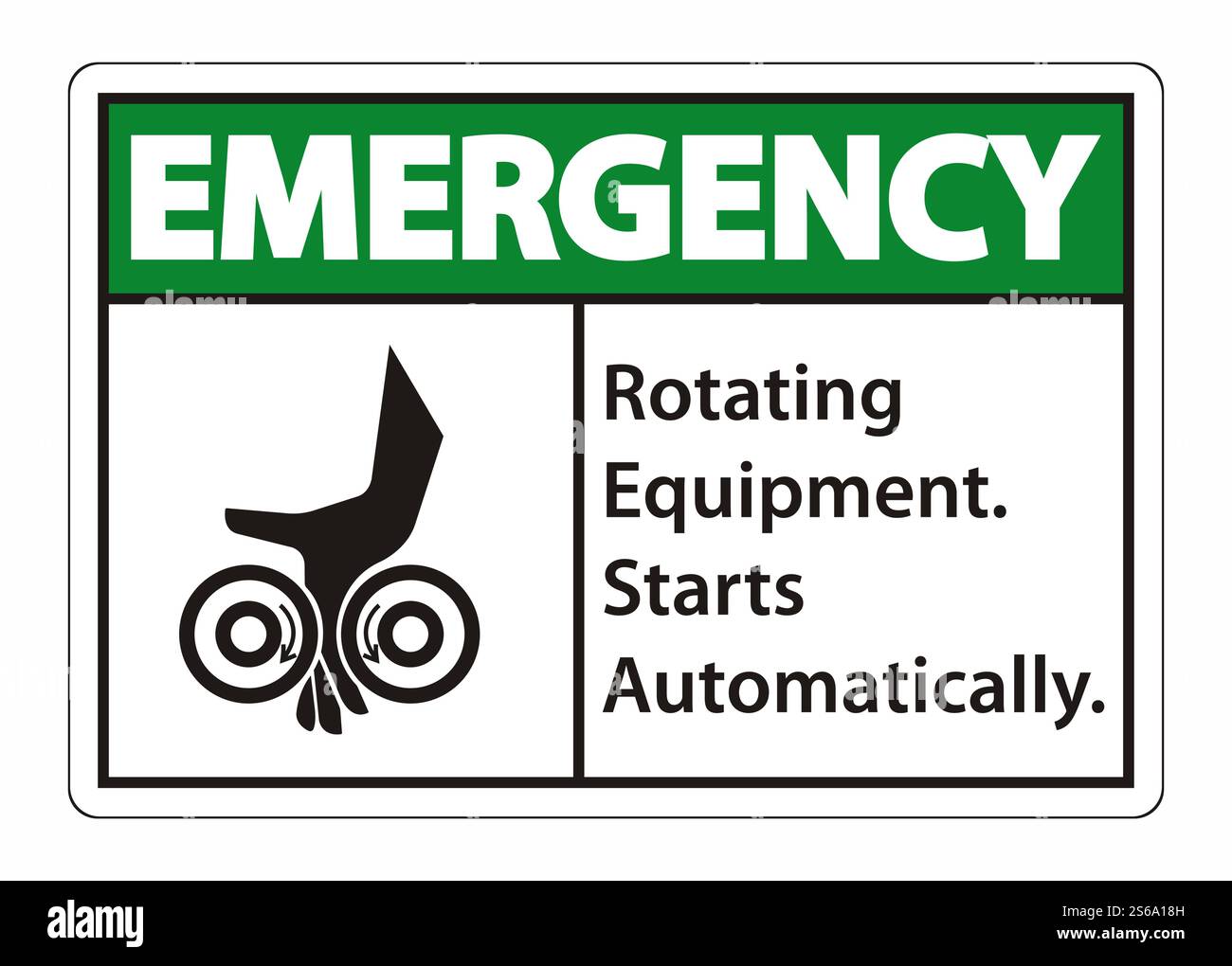 Rotating Equipment.Starts Automatically Symbol Sign Isolate on White ...