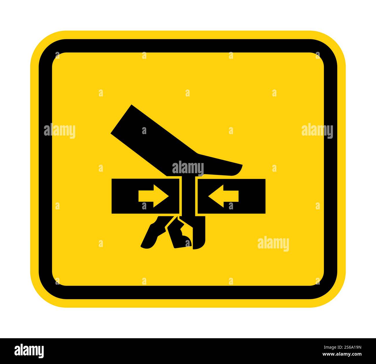 Hand Crush Force From Two Sides Symbol Sign Isolate on White Background ...