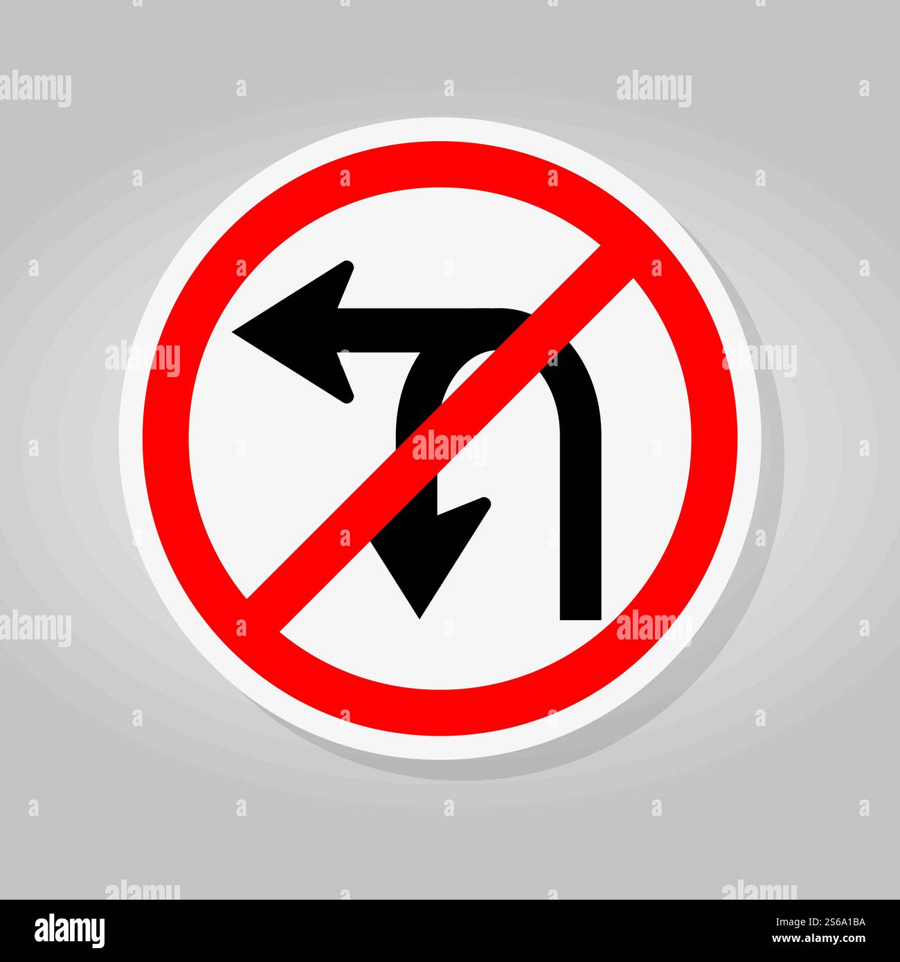 Do Not Turn Left Or U- Turn Left Traffic Road Sign Isolate On White Background,Vector ...