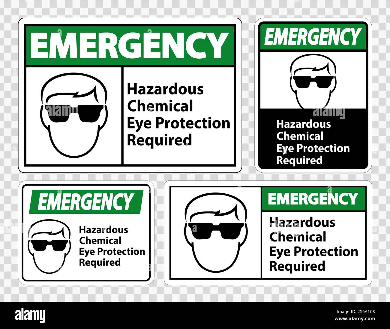 Emergency Hazardous Chemical Eye Protection Required Symbol Sign ...