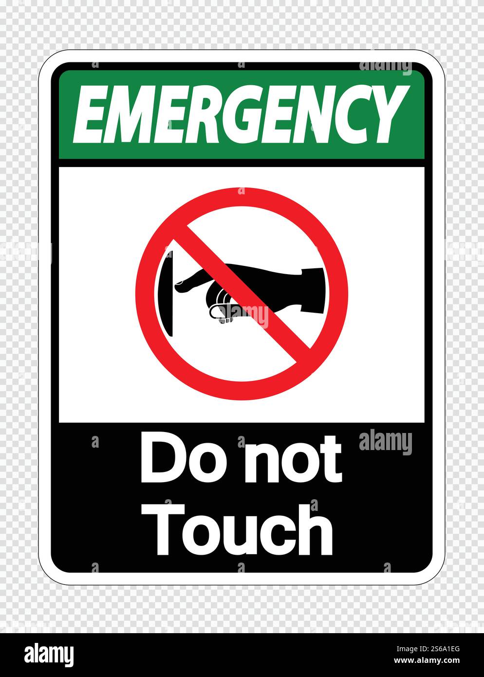 Emergency do not touch sign label on transparent background,Vector ...