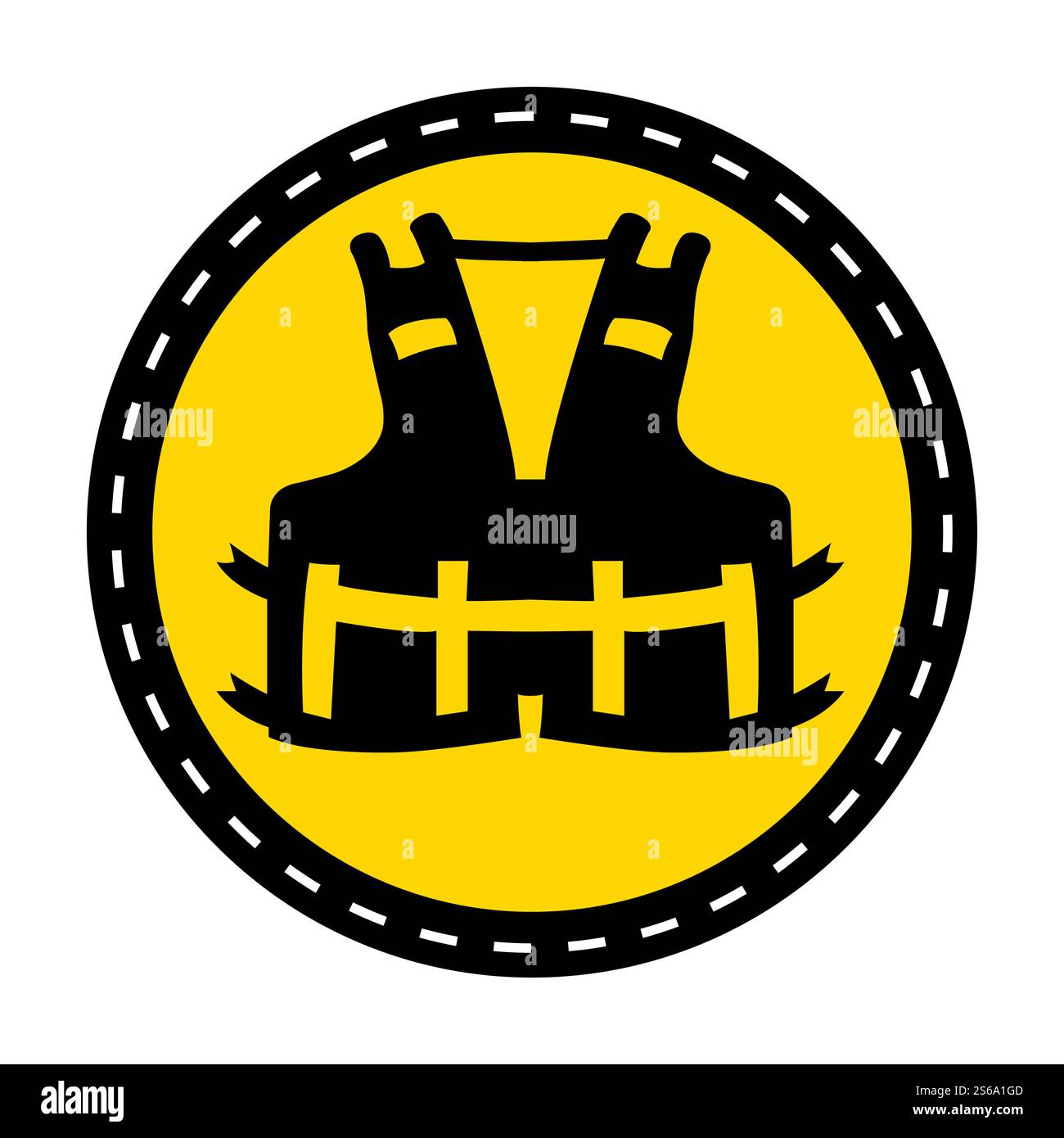PPE Icon.Wearing a life jacket for safety Symbol Sign Isolate On White ...