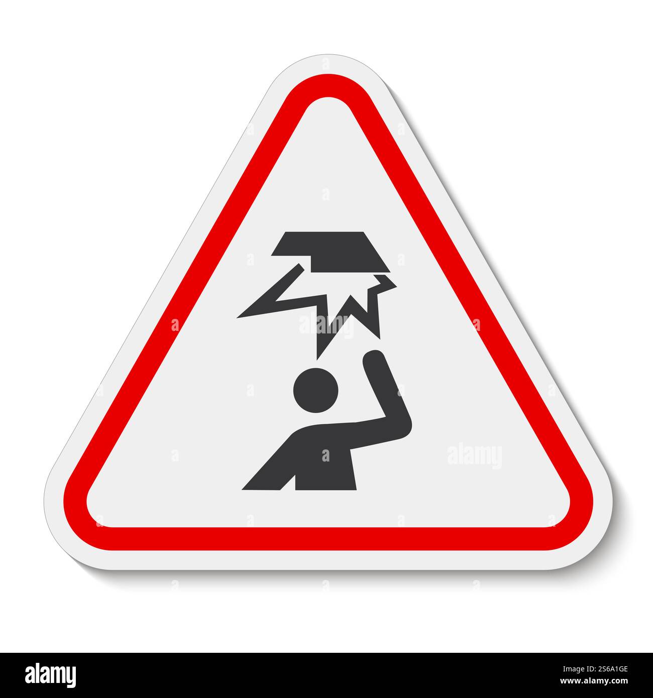 Beware Overhead Obstacles Symbol Isolate On White Background,Vector ...