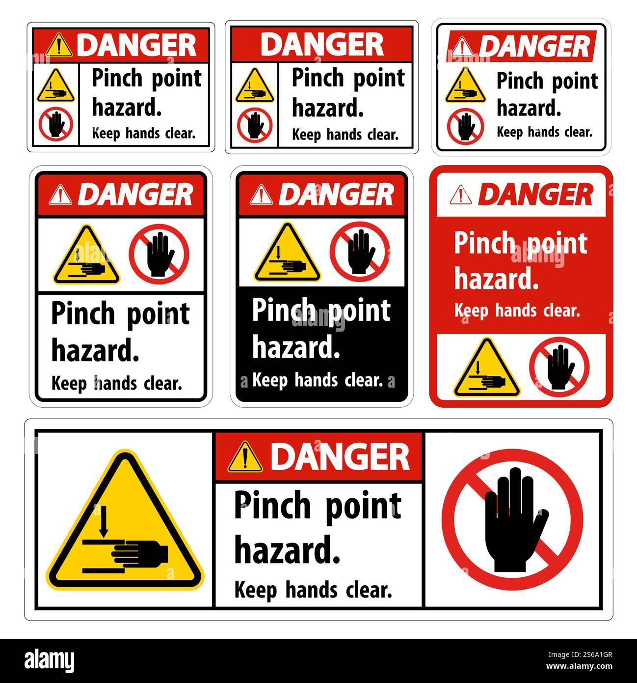 Danger Pinch Point Hazard,Keep Hands Clear Symbol Sign Isolate on White ...
