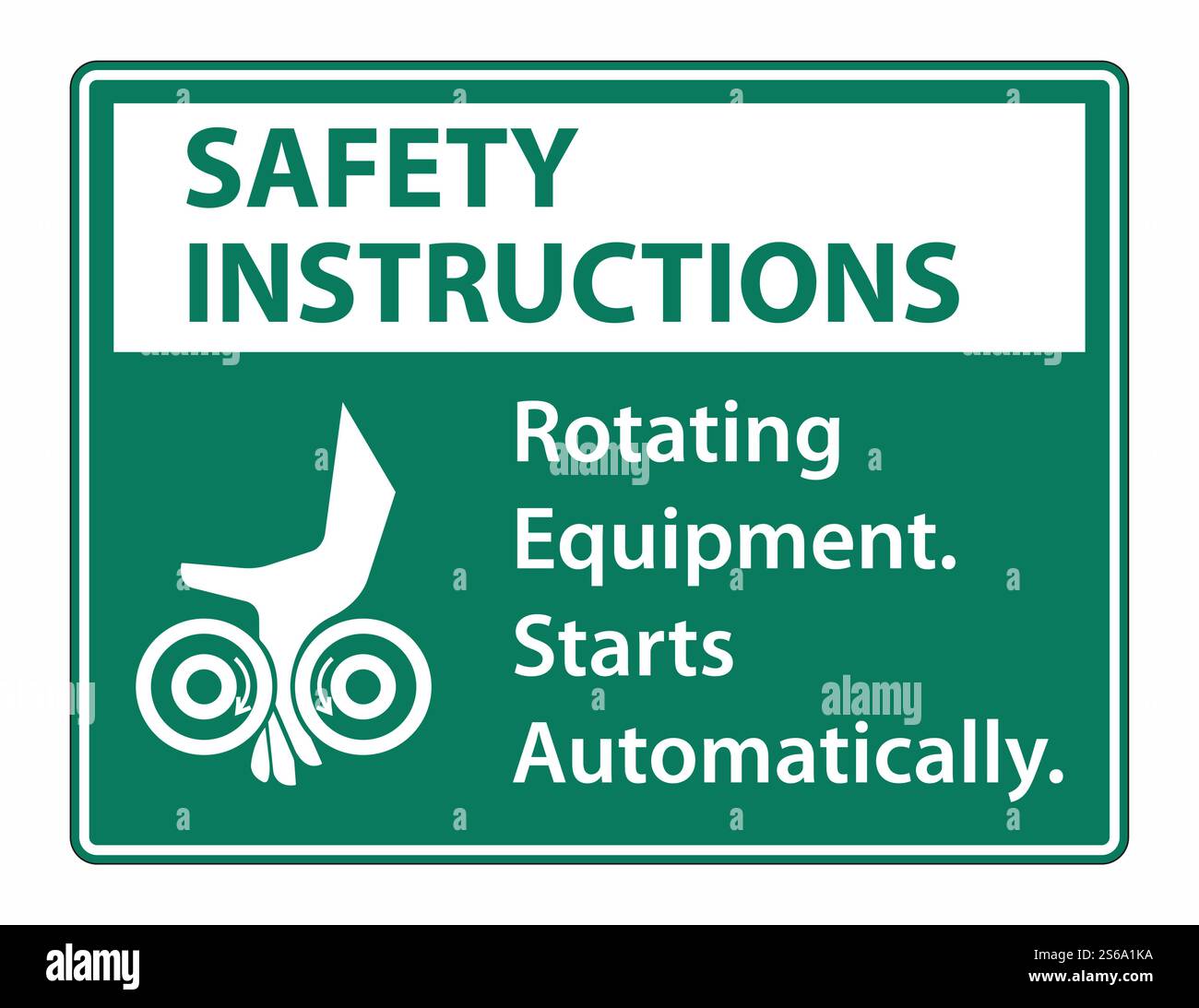 Rotating Equipment.Starts Automatically Symbol Sign Isolate on White ...