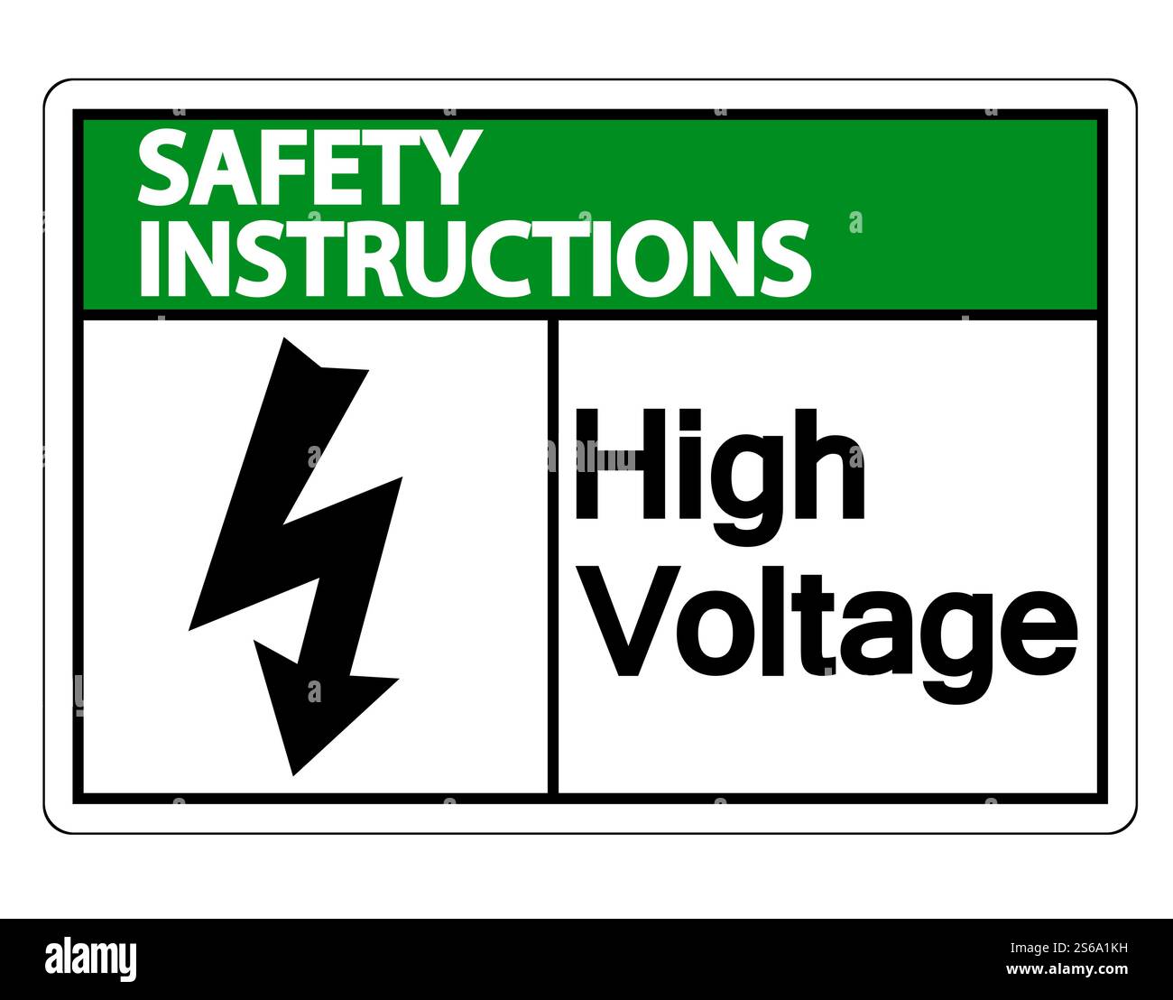 Safety instructions high voltage sign Isolate On White Background ...