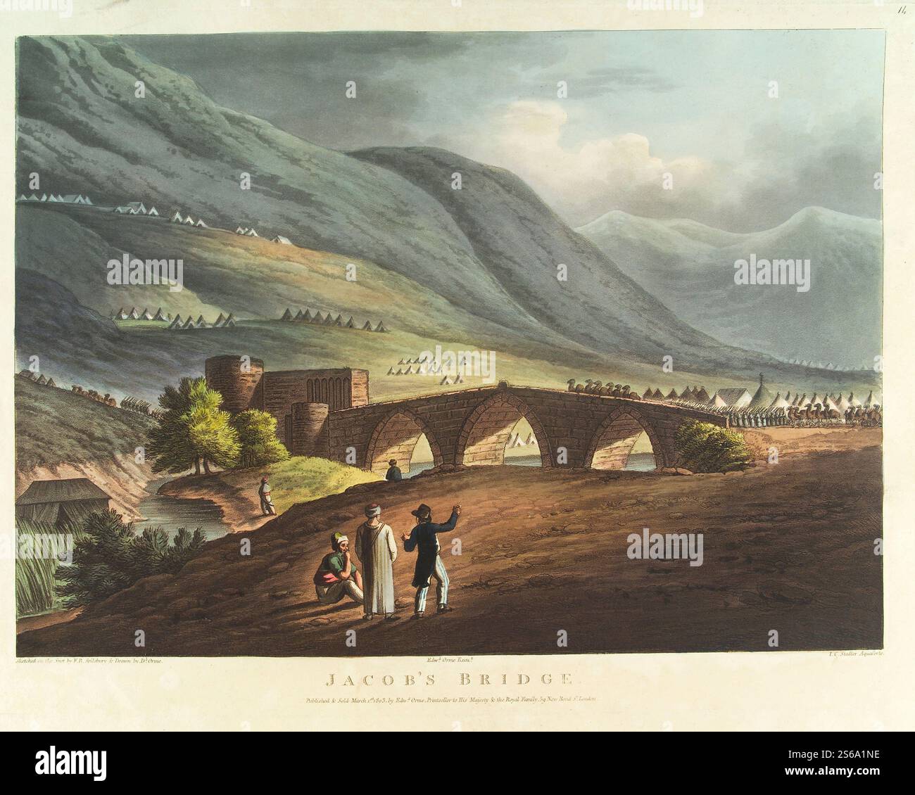 Jacob's Bridge, between the lakes of Tiberia, with the tents of the ...