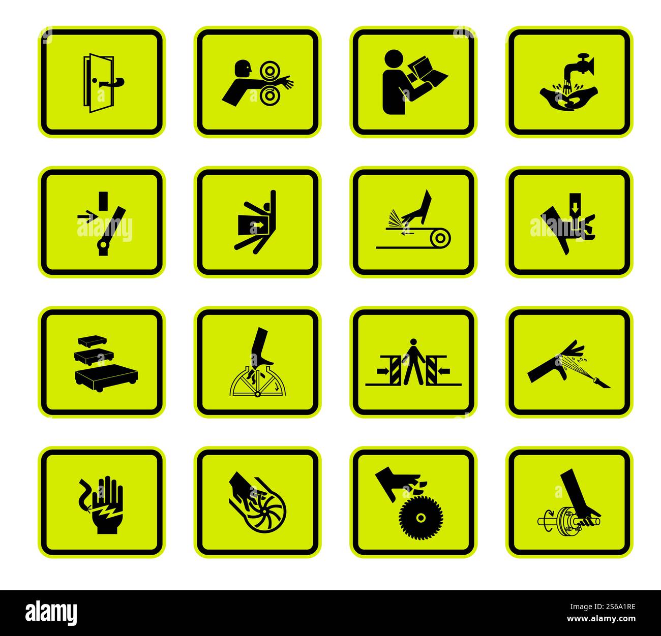 Warning Hazard Symbols labels Sign Isolated on White Background,Vector ...
