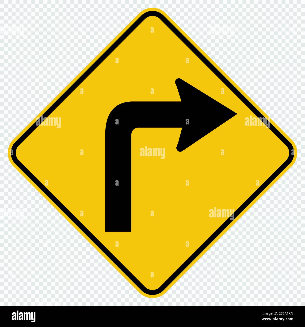Turn Right Traffic Road Sign on transparent background,vector ...