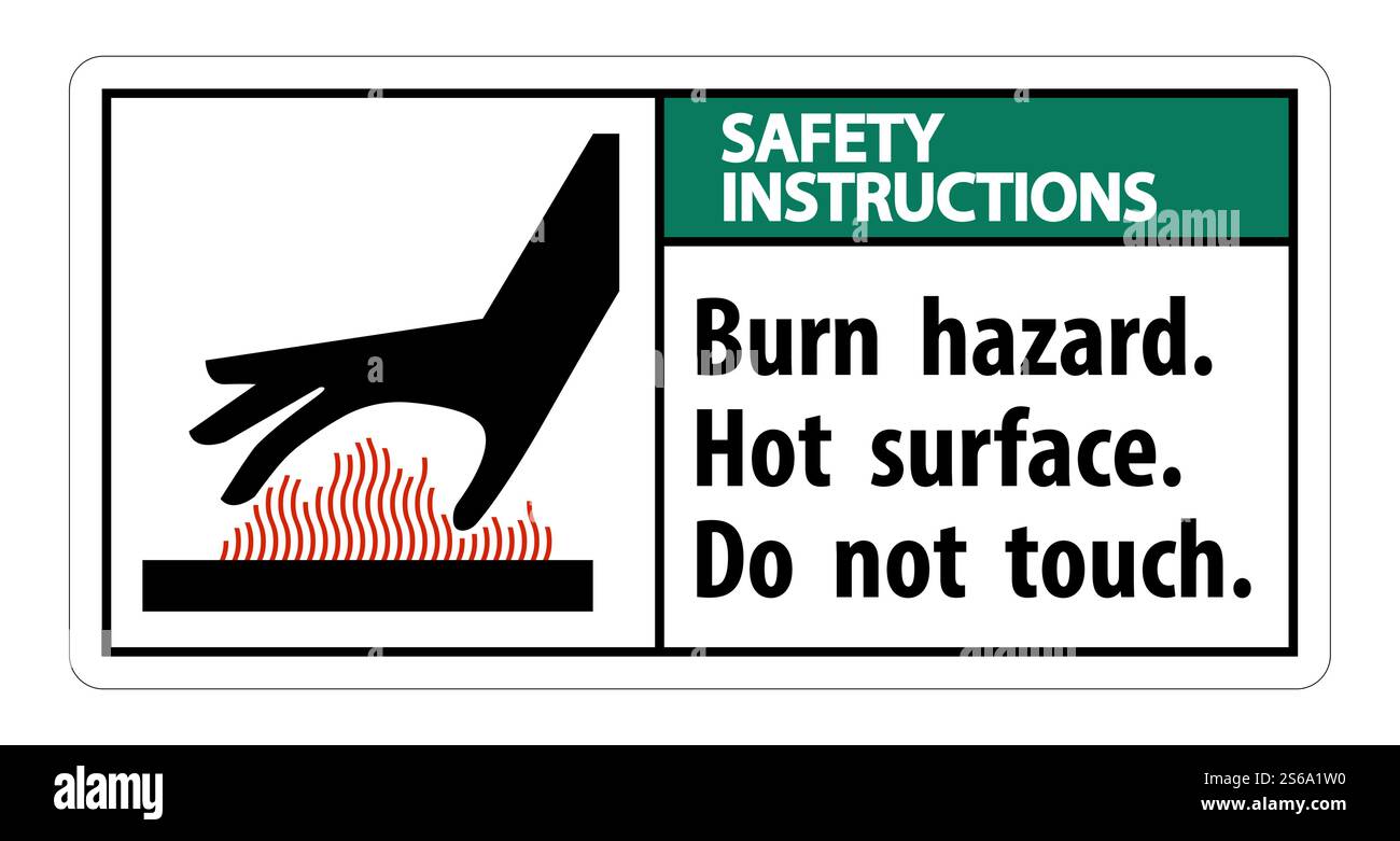 Safety Instructions Burn hazard,Hot surface,Do not touch Symbol Sign ...