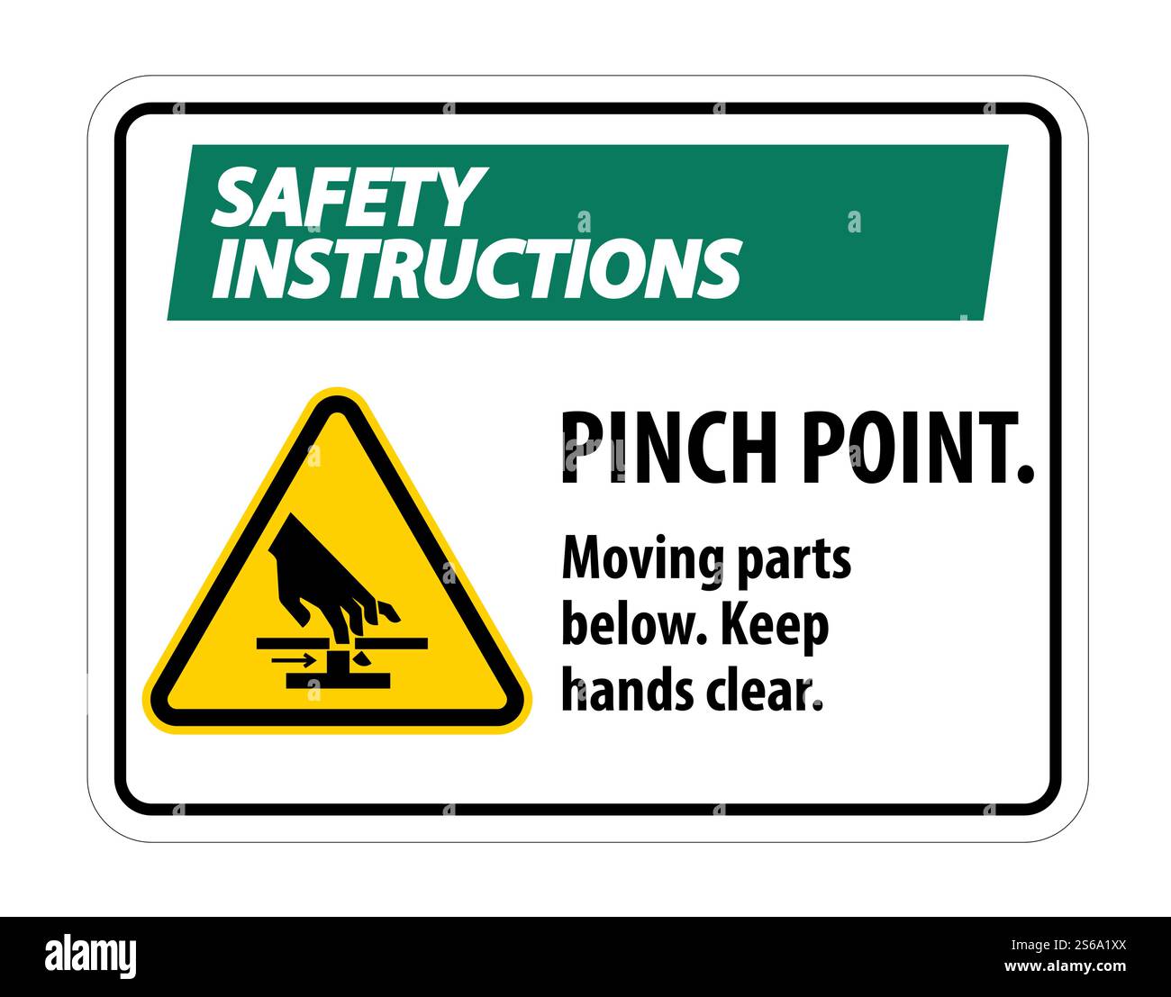 Safety Pinch Point, Moving Parts Below, Keep Hands Clear Symbol Sign ...