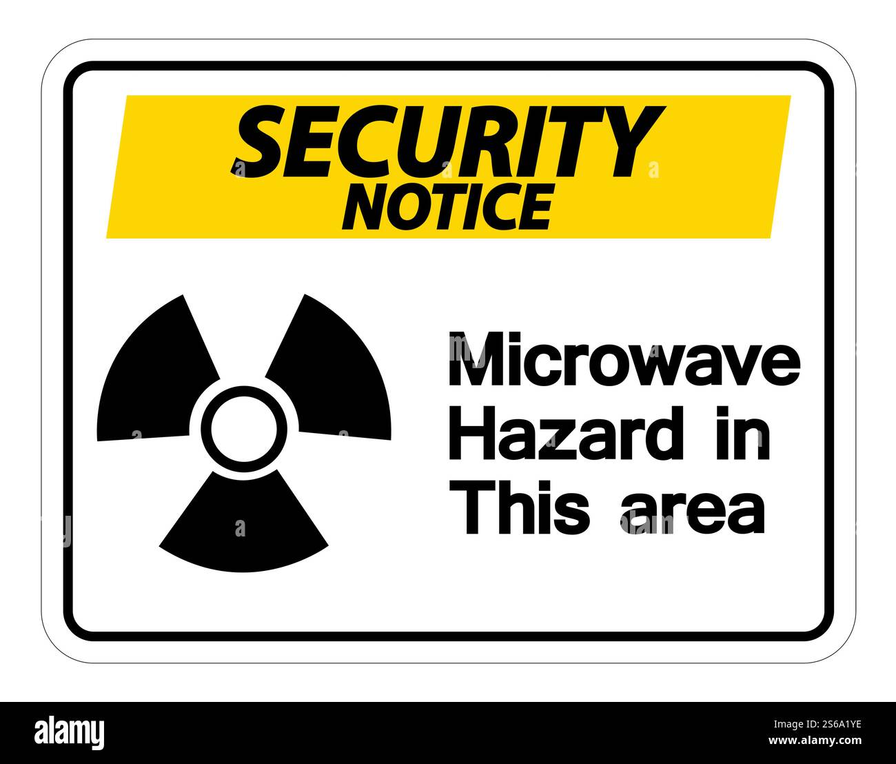Security notice Microwave Hazard Sign on white background,Vector ...