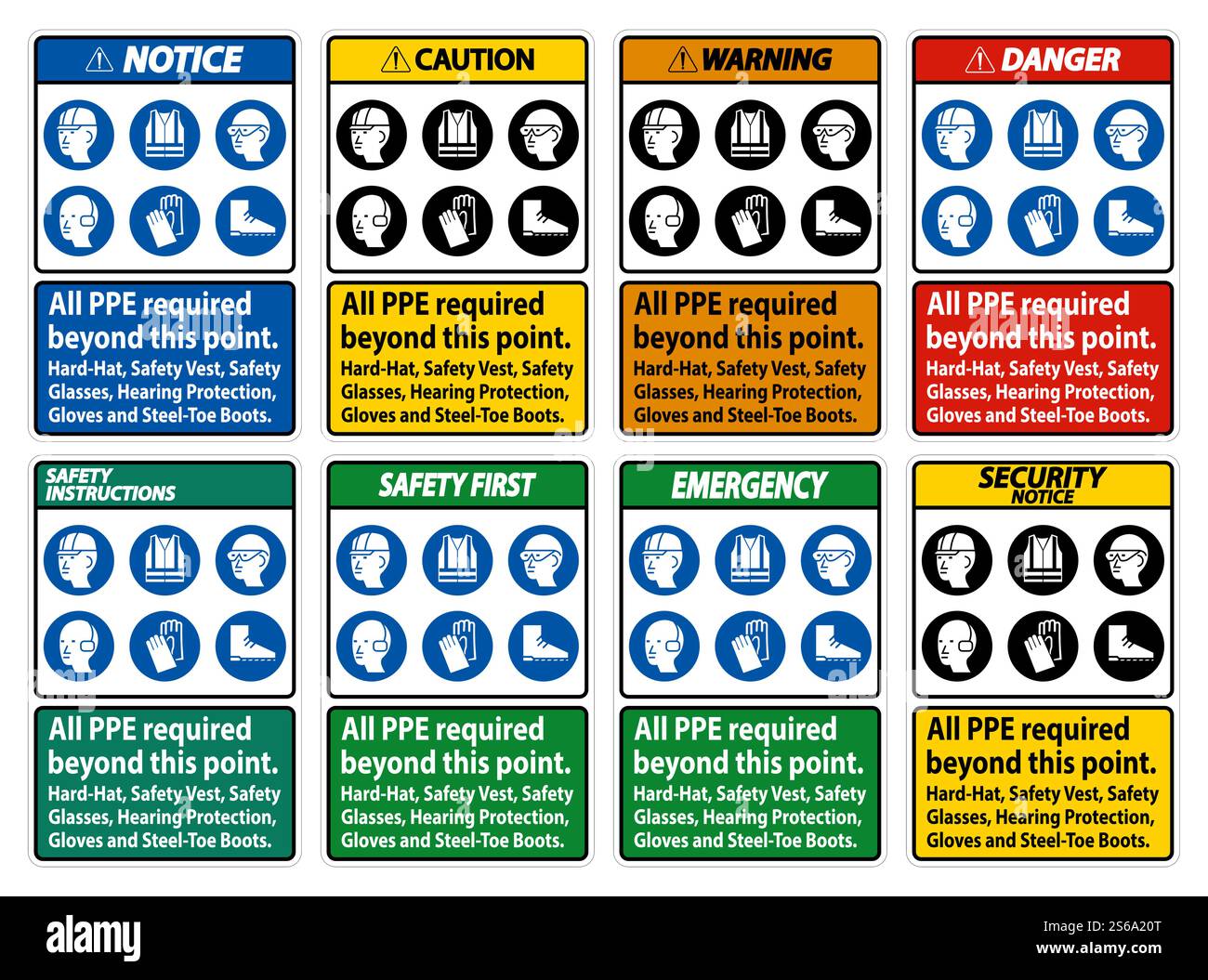 PPE Required Beyond This Point. Hard Hat, Safety Vest, Safety Glasses ...