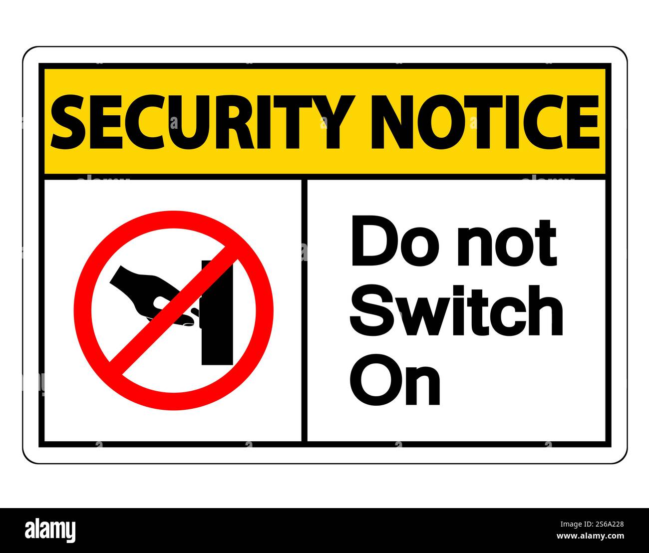 Security notice Switch On Symbol Sign on white background,Vector ...