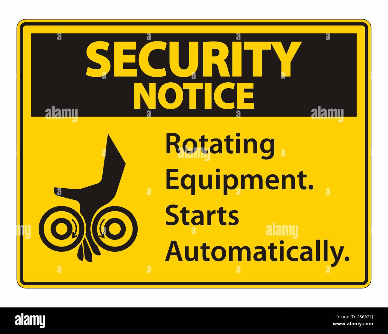 Rotating Equipment.Starts Automatically Symbol Sign Isolate on White ...