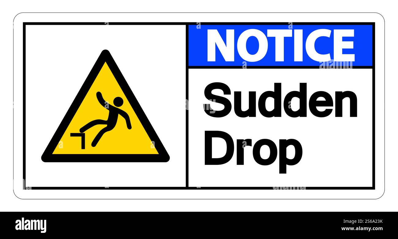 Notice Sudden Drop Symbol Sign On White Background,Vector Illustration ...