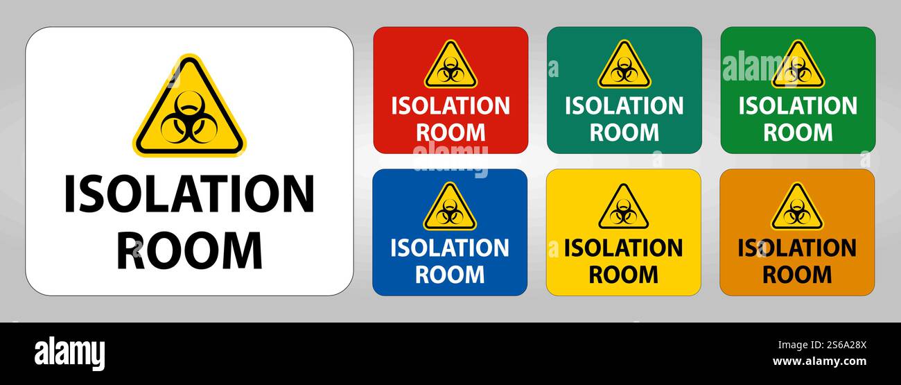 Biohazard Isolation room sign On White Background,Vector Illustration ...
